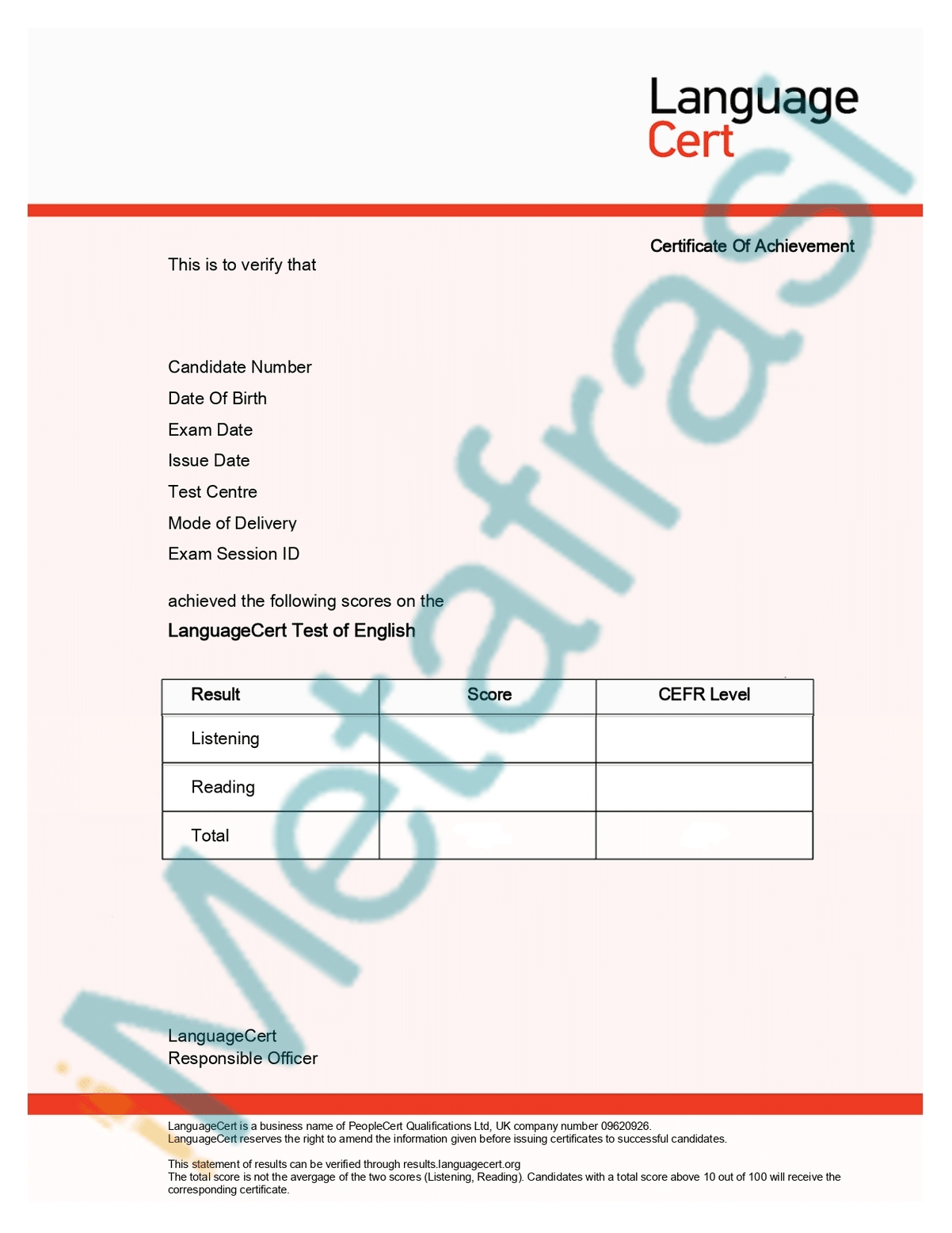 Επίσημη Μετάφραση 🇬🇧 LanguageCert Certificate of Achievement ...